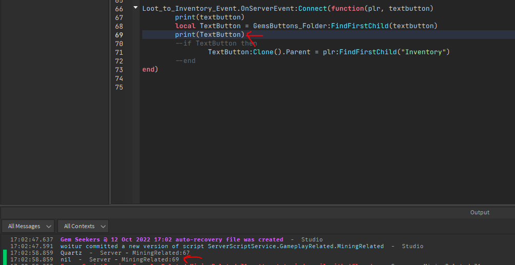 The Game cant find the Object inside a folder - Scripting Support - Developer Forum | Roblox