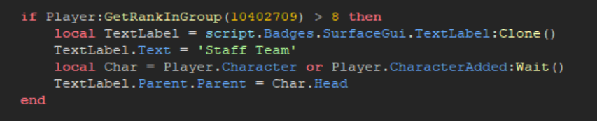 Staff Nametag Issue - Scripting Support - Developer Forum | Roblox