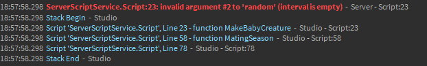 Error Invalid Argument 2 To Random Interval Is Empty Scripting 5822