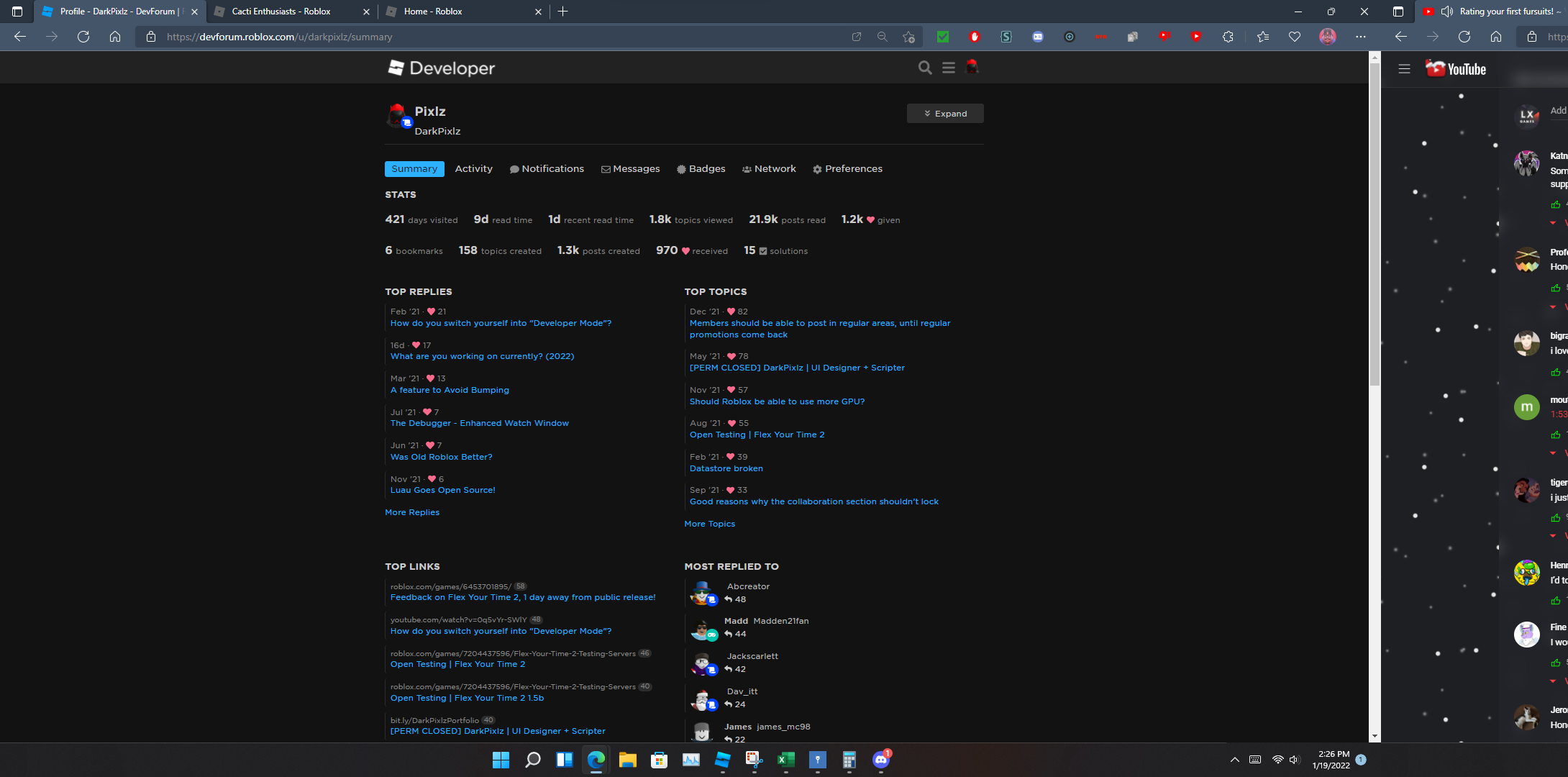 Show bio on your own profile - Forum Features - Developer Forum | Roblox