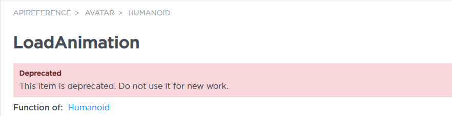 LoadAnimation requires the Humanoid object to be a descendant of the game object - Scripting ...