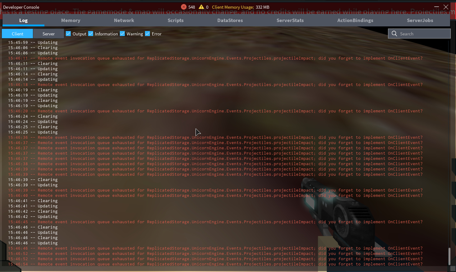 Major Performance Issue With Client Sided Projectiles And Remote Events Scripting Support