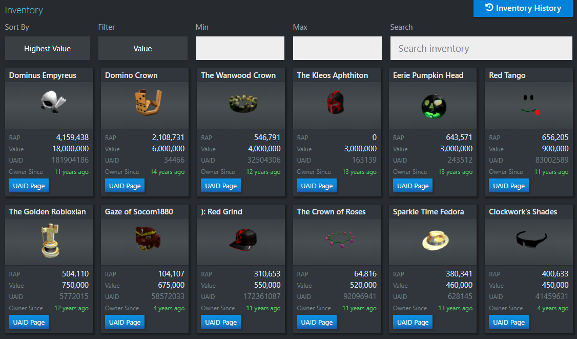 Players inventories don't seem to be appearing correctly - Website Bugs ...