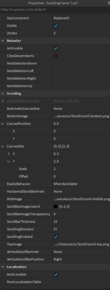 Images Buttons And Text Are Coming Out Of The Scrollingframe Art Design Support Developer 6510