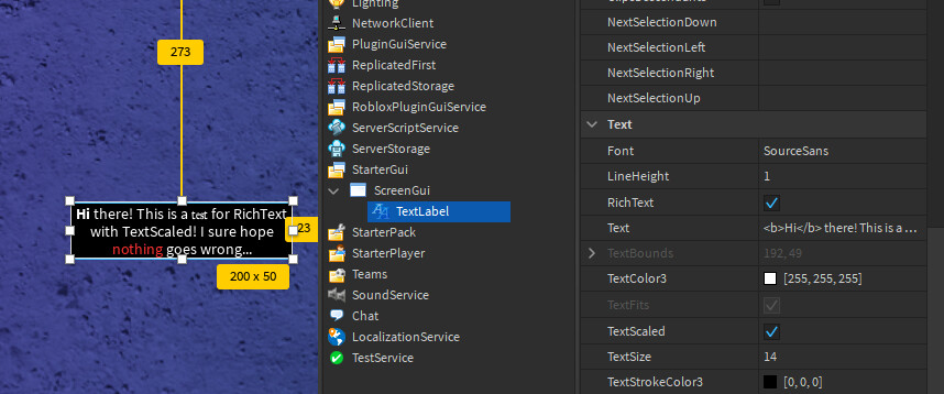 Rich text on TextLabel with TextScaled enabled is visible when label is size 0 - Engine Bugs ...