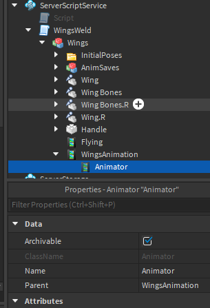Can't Get Custom Wings to Play Animation while on Back - Scripting Support - Developer Forum ...