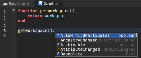 Script Editor: Luau-Powered Autocomplete & Language Features Beta ...