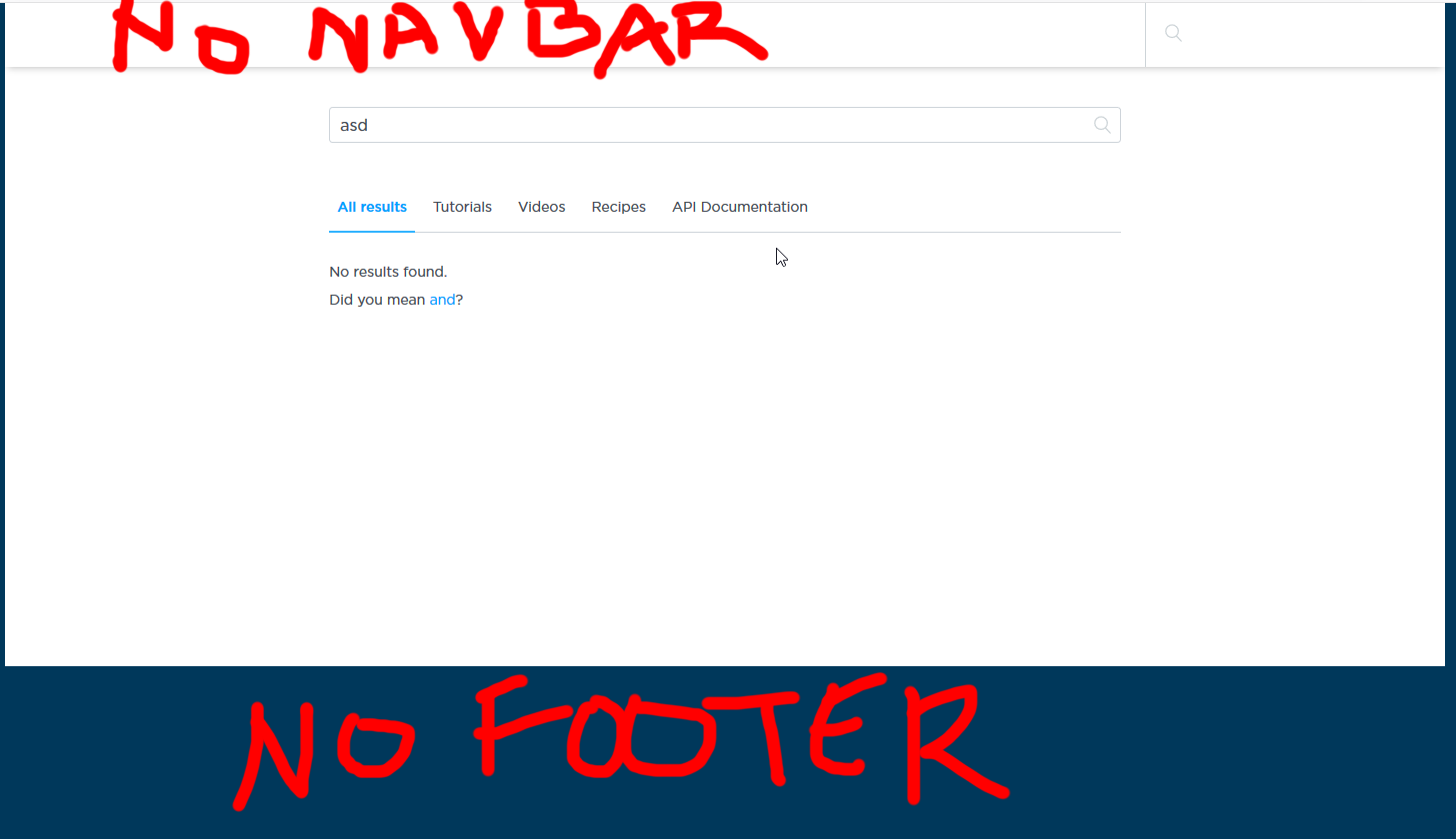 Navigation bar missing after searching - Documentation Issues ...