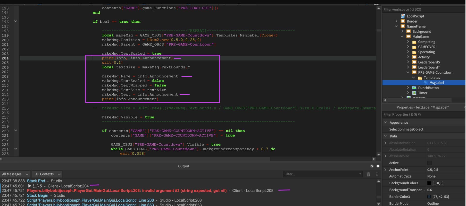 This Code Isnt Working When It Should Scripting Support Developer Forum Roblox 5261