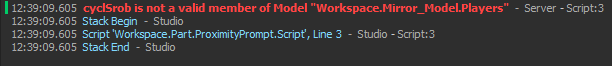 cyclSrob not a valid member of model, but I am? - Scripting Support ...