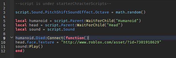 Anyone know why my Face upon death script isn't working? - Scripting Support - Developer Forum ...
