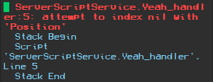 Attempt to index nil with Position - Scripting Support - Developer Forum | Roblox