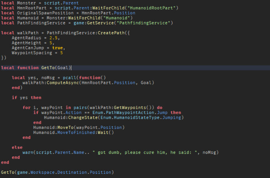Path Finding Problem Scripting Support Developer Forum Roblox