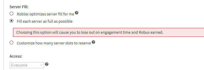 Fill each server as full as possible setting not working? - Game Design ...