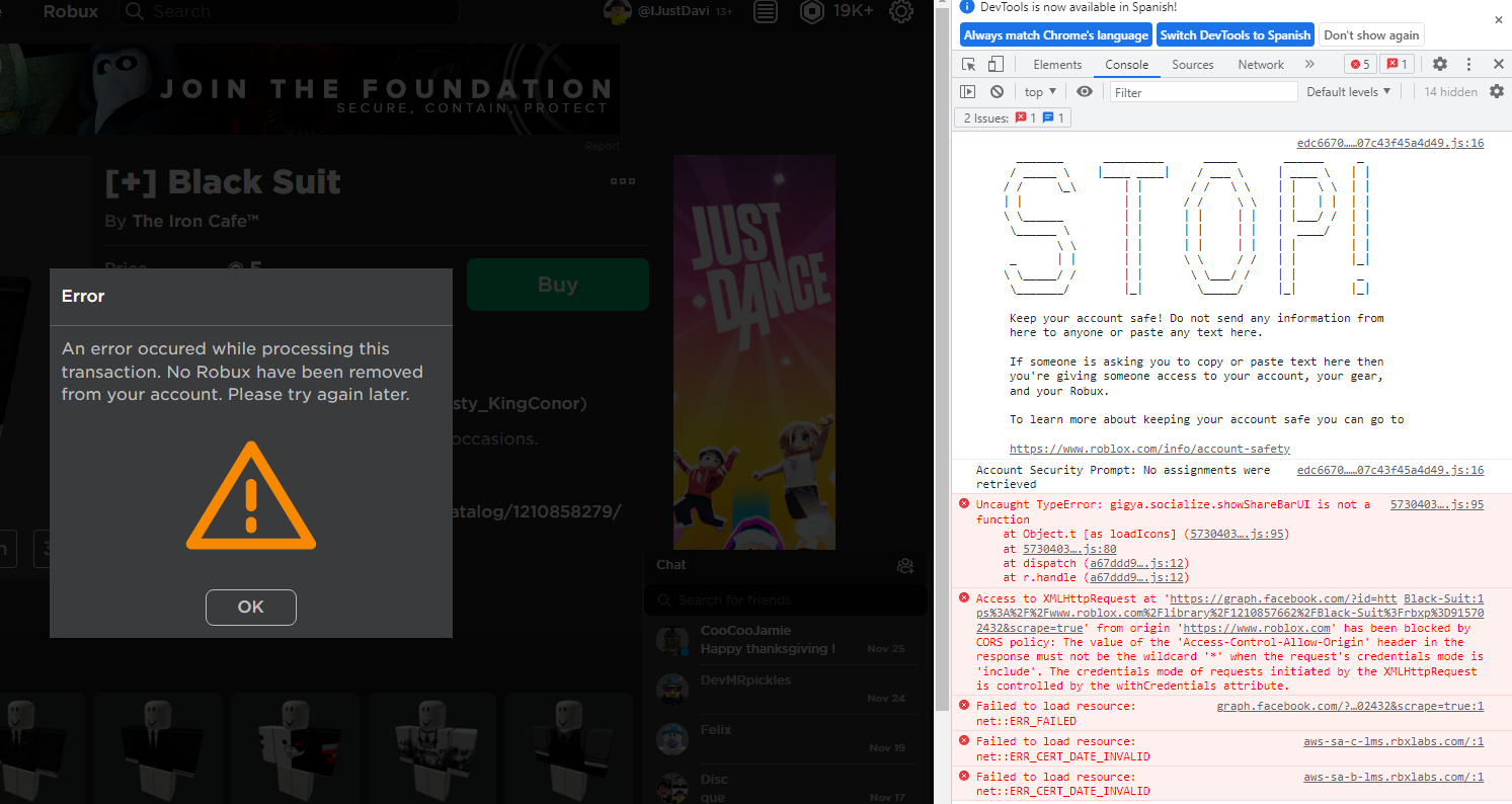 Unable to Purchase Clothing - Website Bugs - Developer Forum | Roblox