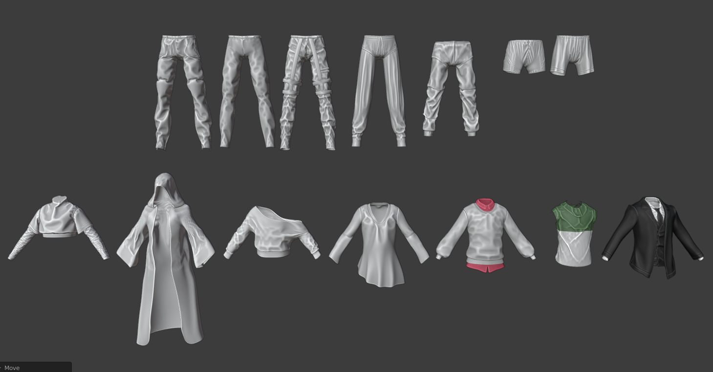 I've been working on like 50 uniqe clothing models and over 500 ...