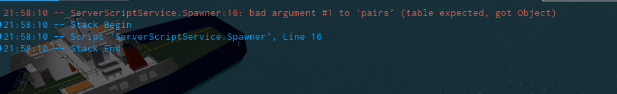 Ship spawner halfway broken - Scripting Support - Developer Forum | Roblox