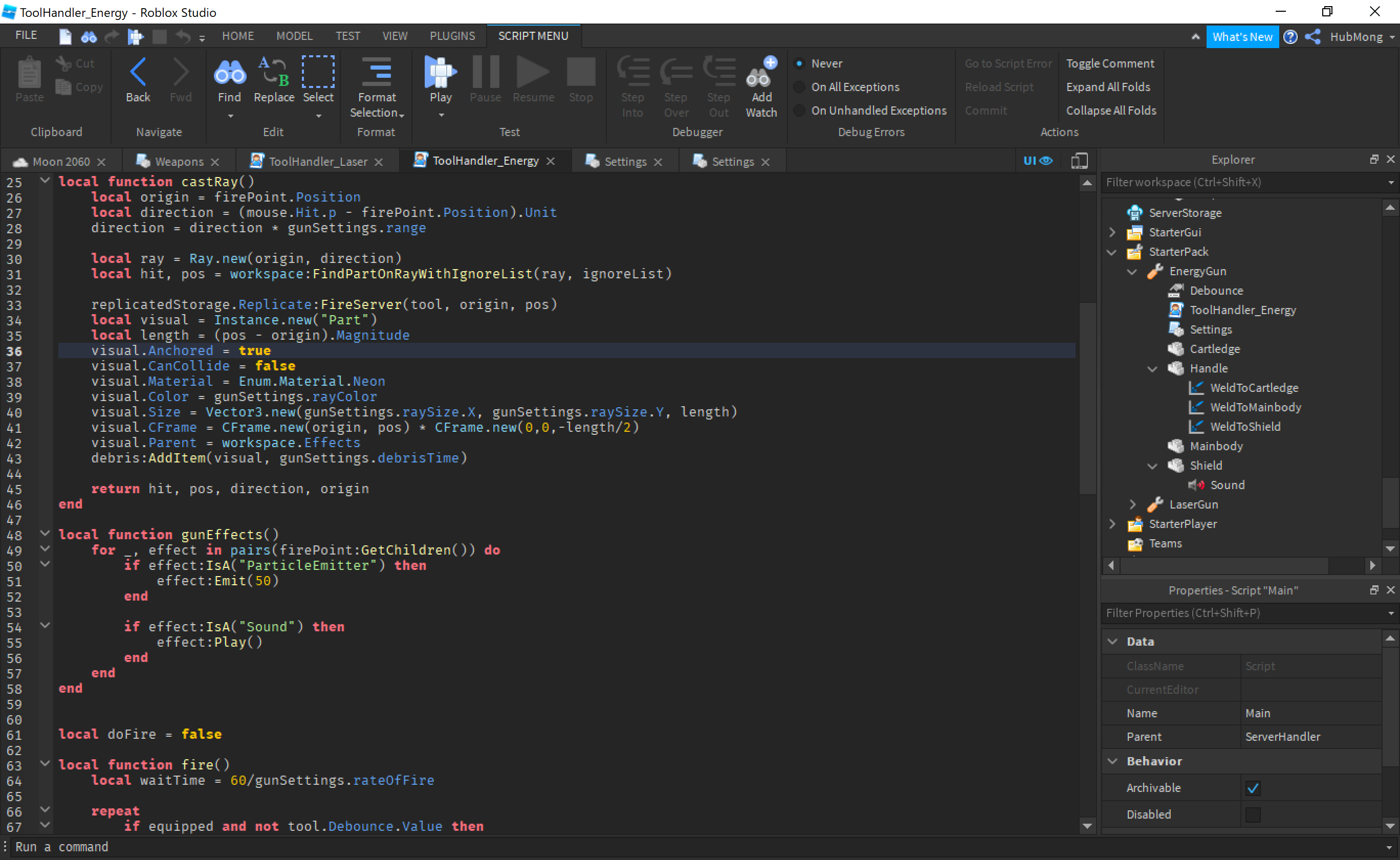 My laser Gun never give damage while another gun works beautifully ...