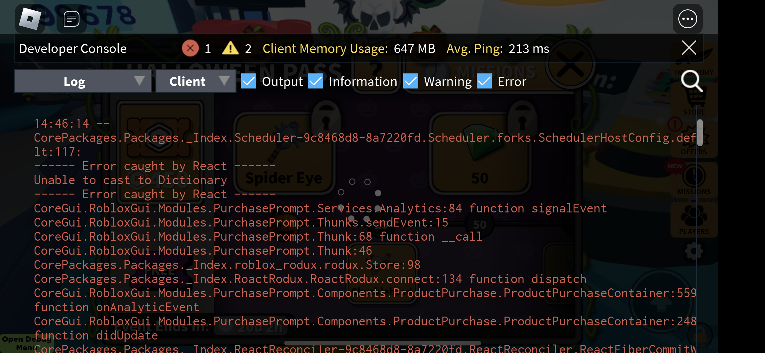 Purchase Prompt throws an error, preventing purchases - Engine Bugs ...