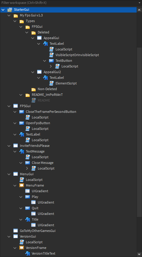 [SOLVED] "VersionGui is not a valid member of PlayerGui "Players.kdopdaux1803.PlayerGui"" - Page ...