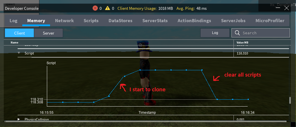 Help! Destroying an empty script causes memory leaks - Scripting Support - Developer Forum | Roblox