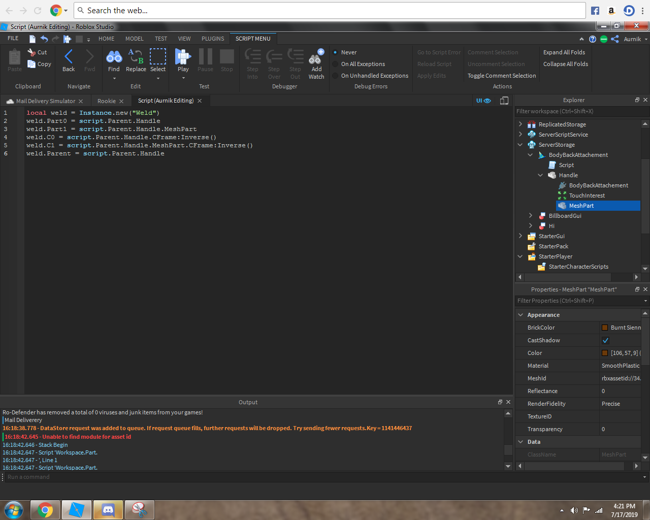 Backpack weld solution! - Scripting Support - Developer Forum | Roblox