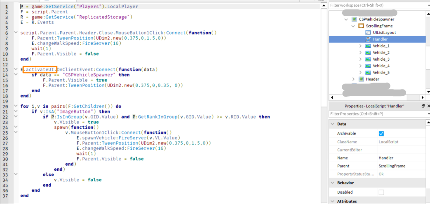 Changing the current ActivatedUI into a Scroll UI - Scripting Support ...