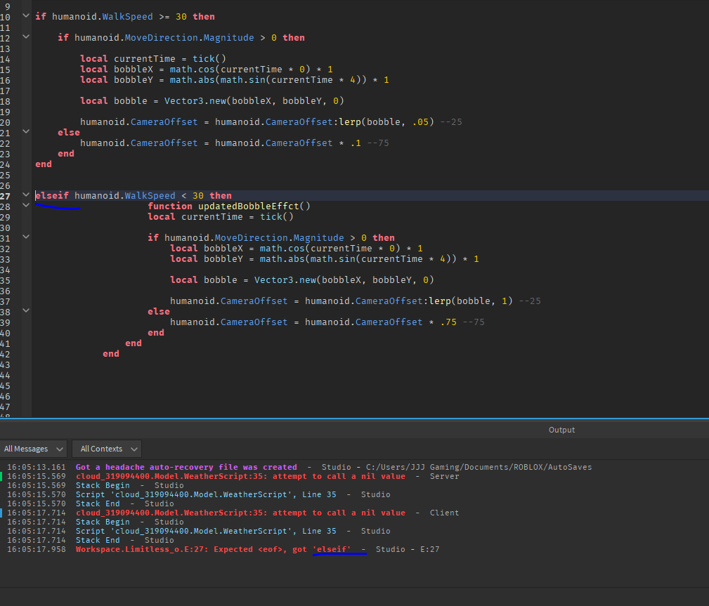 Problem With Bobbing Script Intensifying When Running And Less When 6342