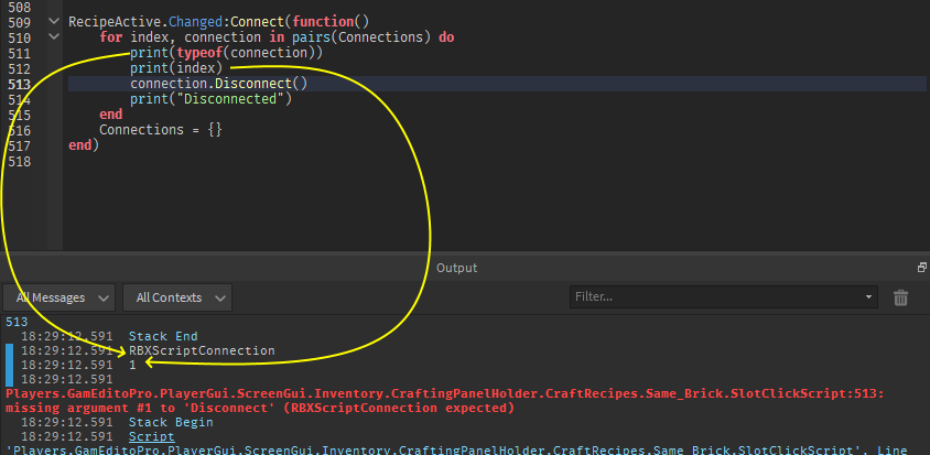 Why I can't disconnect RBXScriptConnection? - Scripting Support - Developer Forum | Roblox