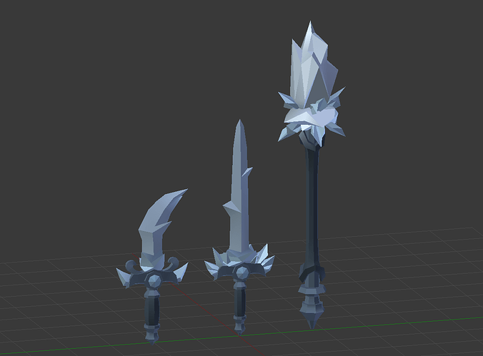 [Closed] 10 Low Poly Simulator Weapons (Swords, Hammer, etc ...