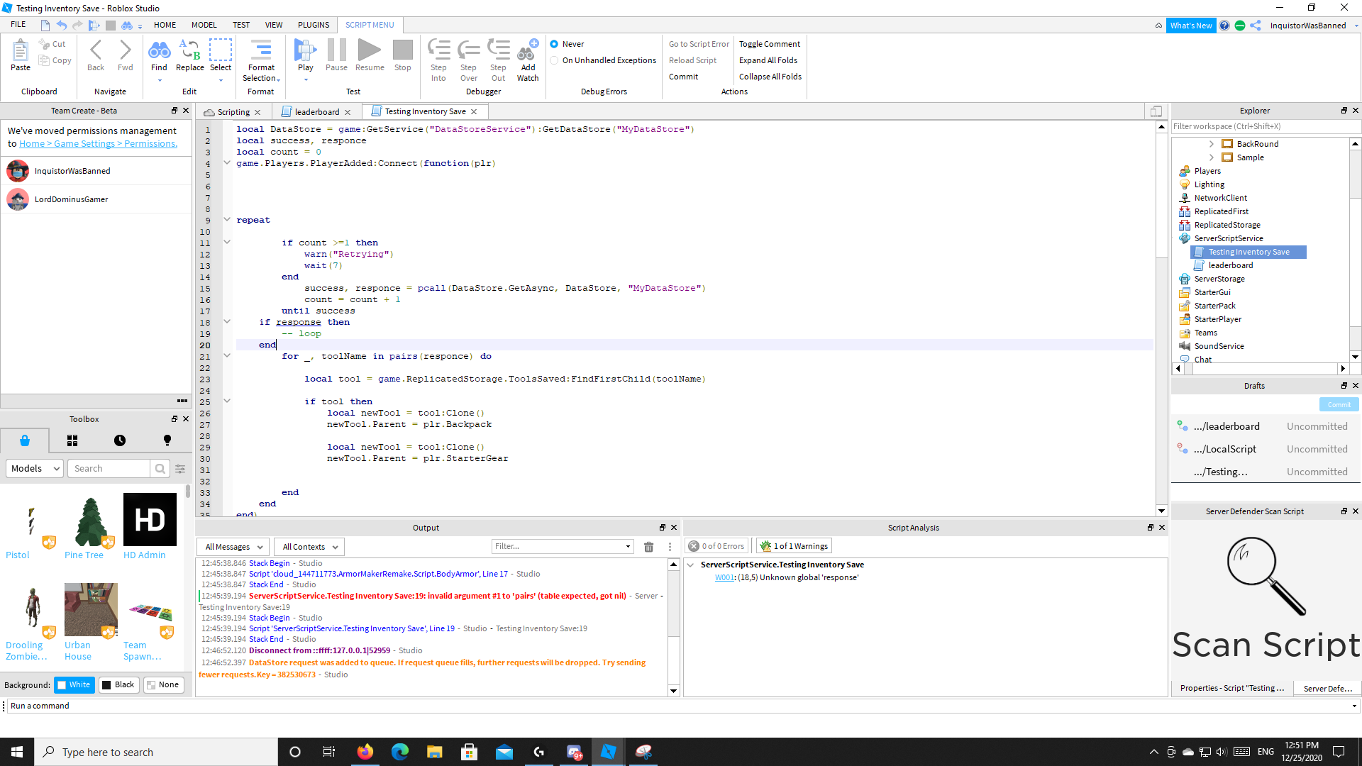 How Do I Make A System Where The Datastore Keeps Trying If It Fails Scripting Support 6375
