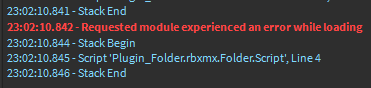 Requested Module cannot be loaded inside a plugin - Scripting Support ...