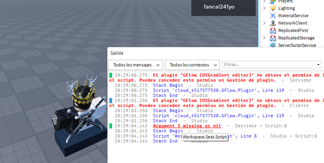 If you have a X name tool you can seat else no - Scripting Support - Developer Forum | Roblox