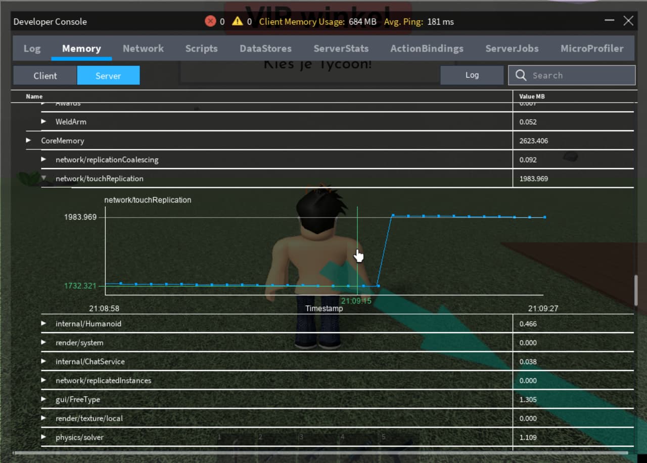 TouchReplication huge server memory usage - Scripting Support - Developer Forum | Roblox