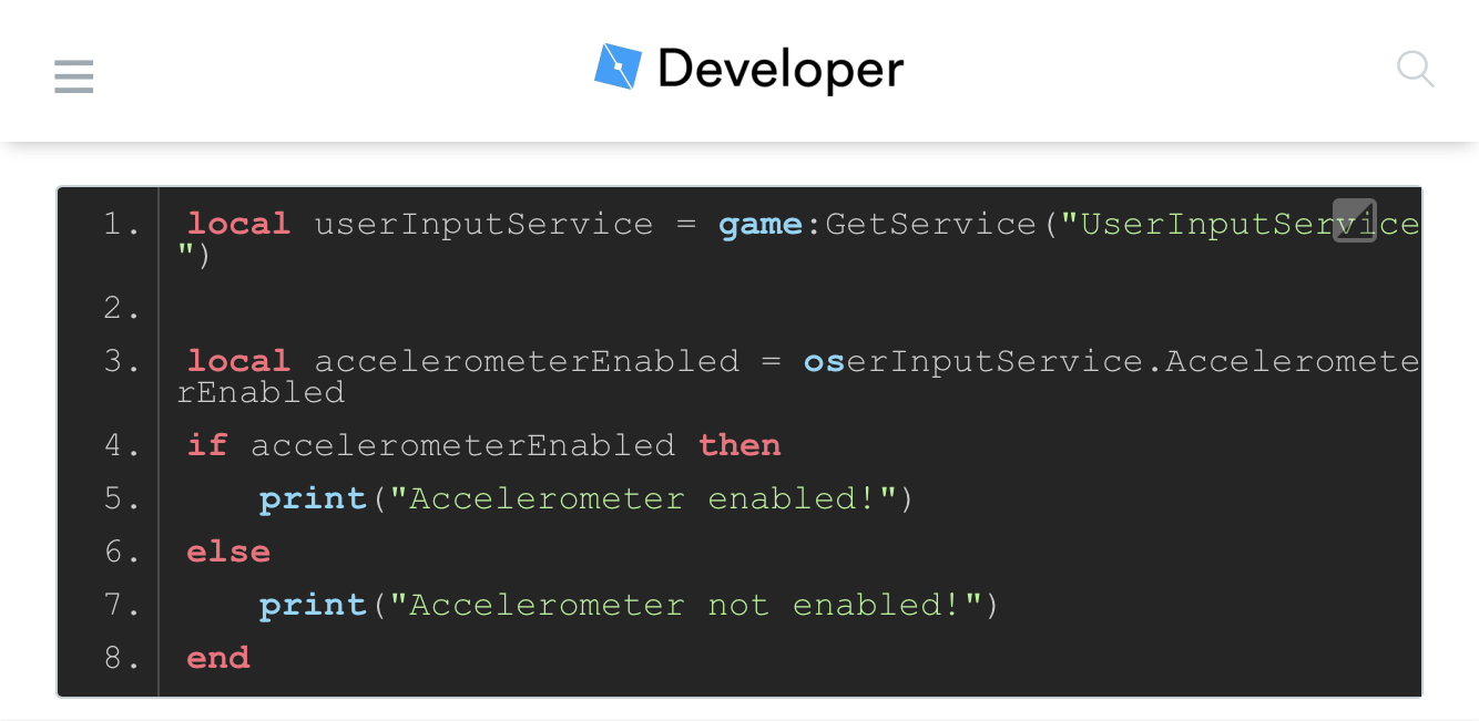 AccelerometerEnabled code sample contains misspelled word - Documentation Issues - Developer ...