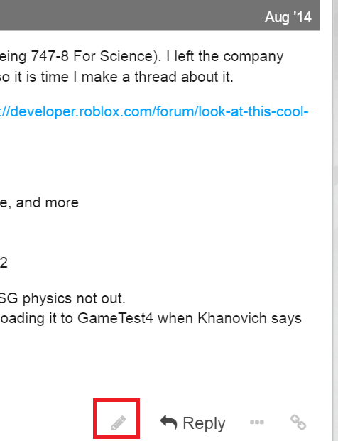 Editing Old Posts - Forum Help - Developer Forum | Roblox