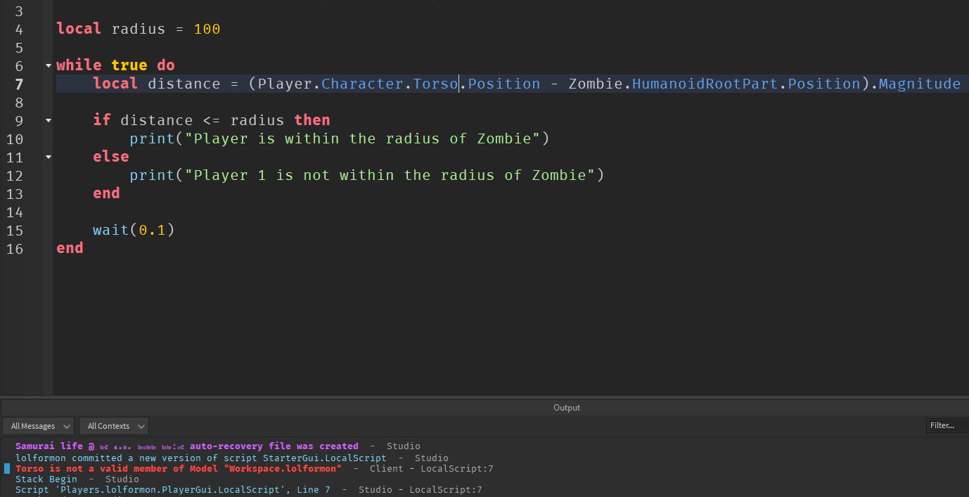 Zombie player detecting range! - Scripting Support - Developer Forum ... Zombie player detecting range! - Scripting Support - Developer Forum ...