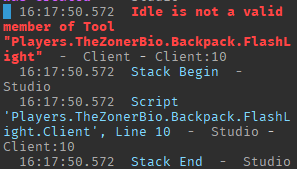 Help! Flashlight script randomly errors! - Scripting Support - Developer Forum | Roblox