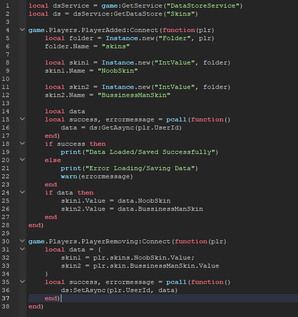 Trying to Make Table Datastore - Scripting Support - Developer Forum ...