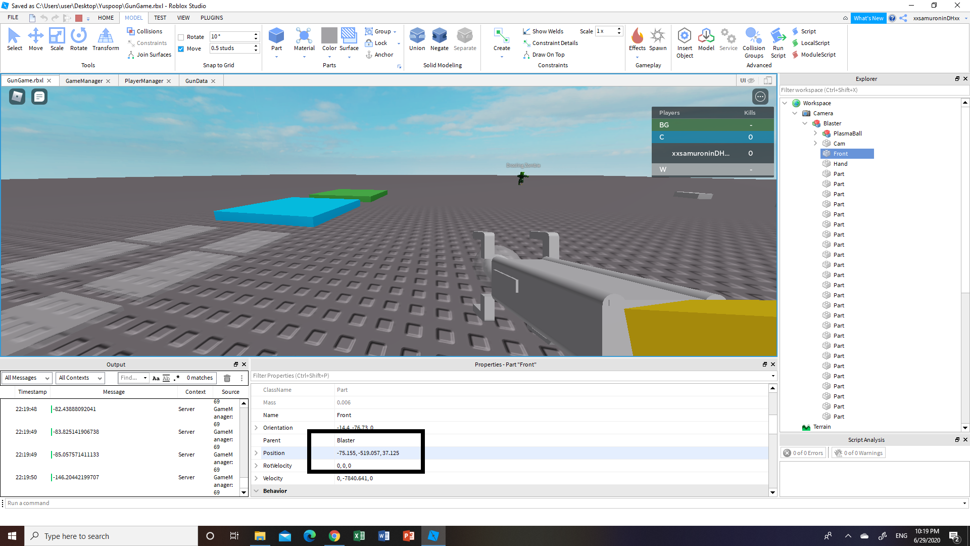 Part S Position Not Updating Scripting Support Developer Forum Roblox