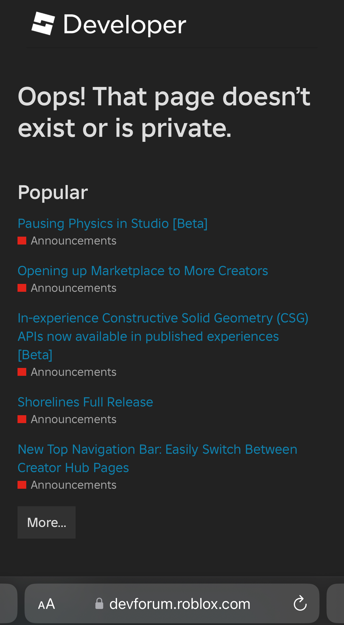 The old topbar appears on a page that doesn’t exist or is private - Forum Bugs - Developer Forum ...