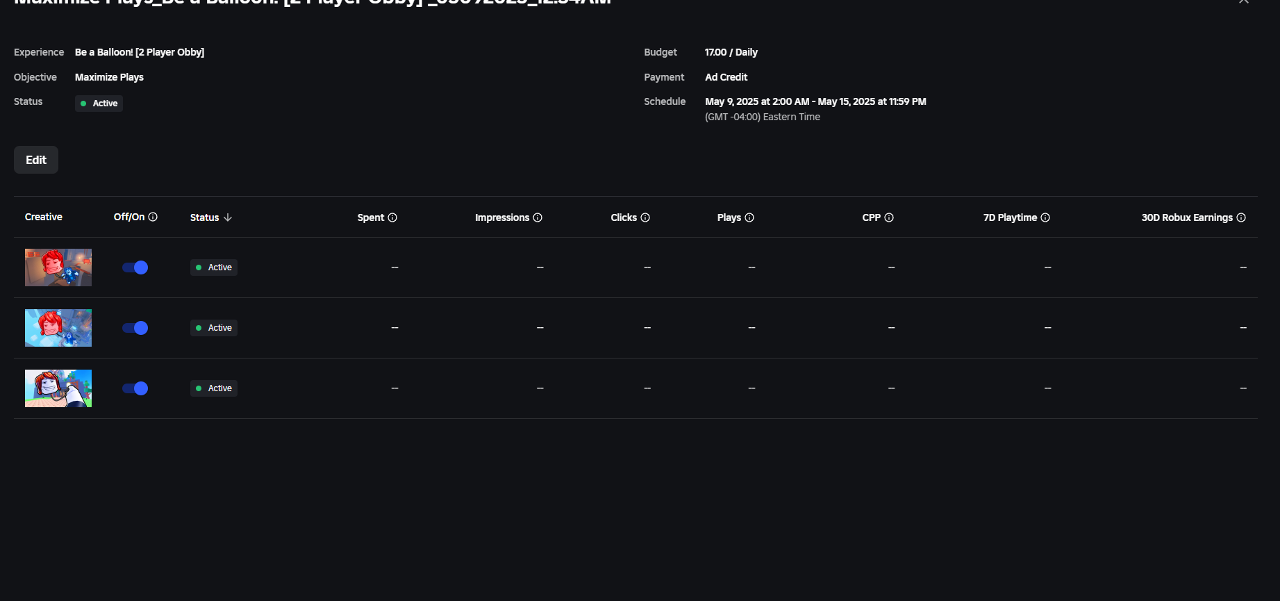 Roblox Ads Manager Display Issue? - Other Bugs - Developer Forum | Roblox
