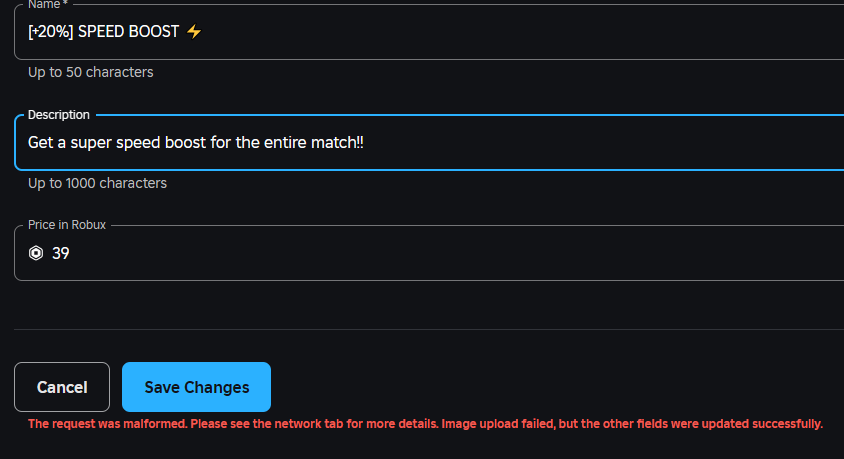 Cannot Re-Upload Broken DevProduct Image: "The request was malformed ...