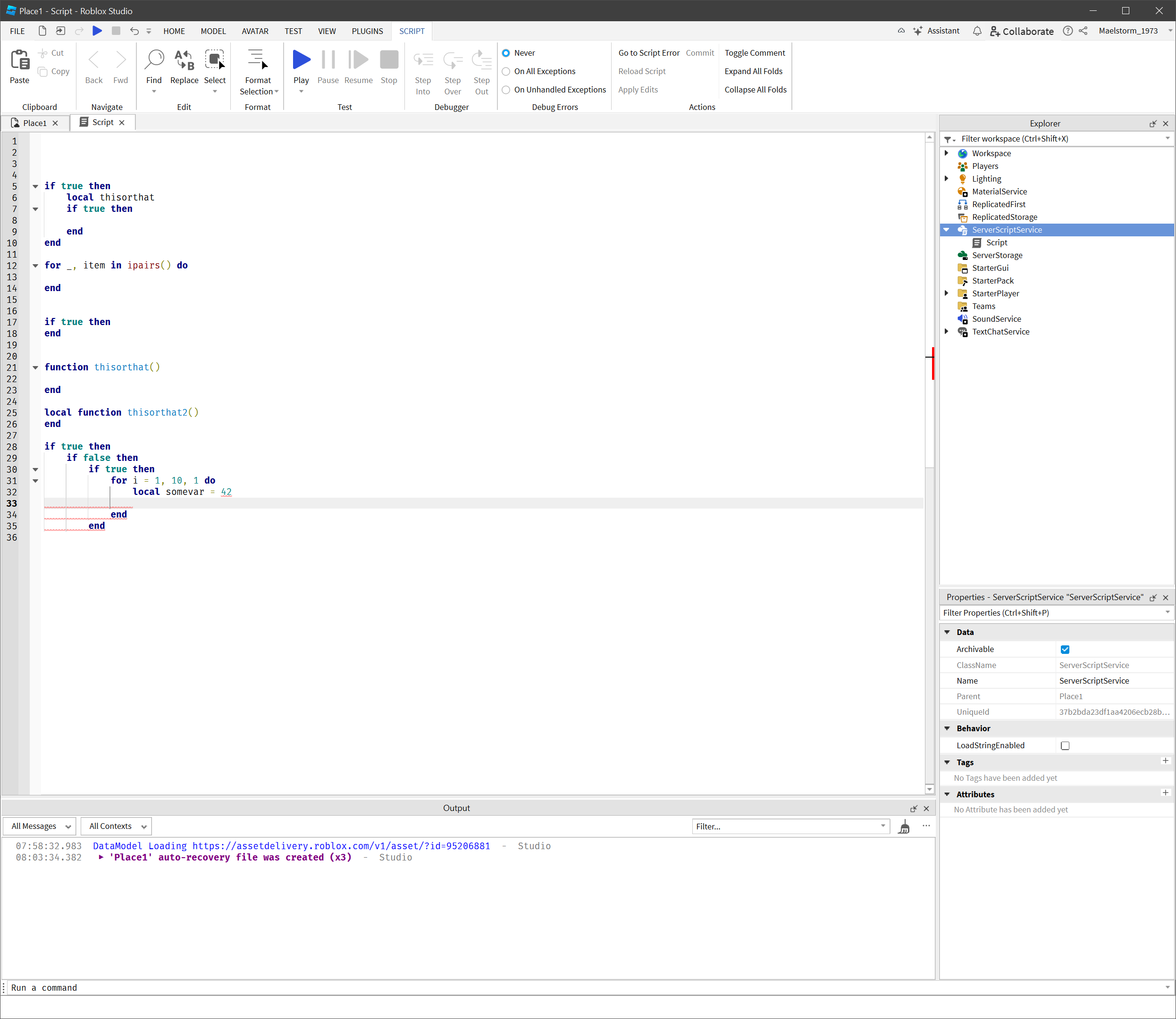 Auto-Indent/Auto-Complete intermittently does not work after using certain LUA keywords and ...