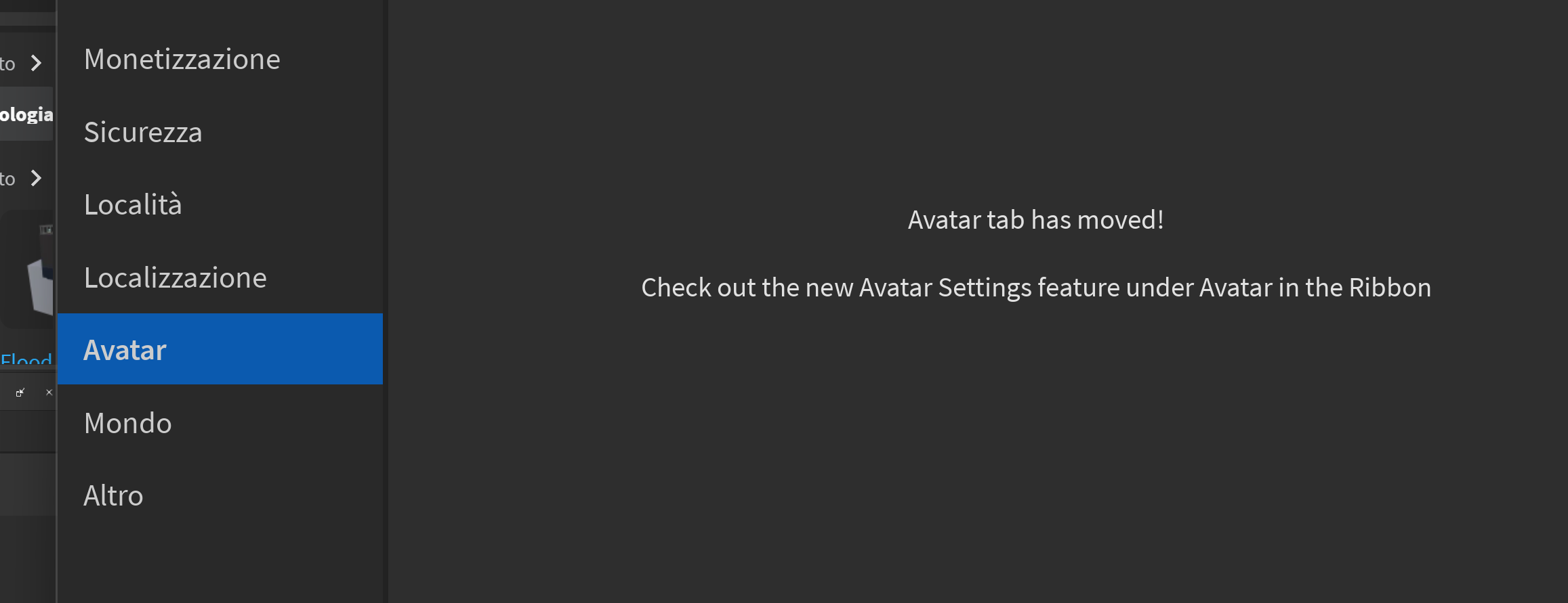 Avatar tab has moved - Platform Usage Support - Developer Forum | Roblox