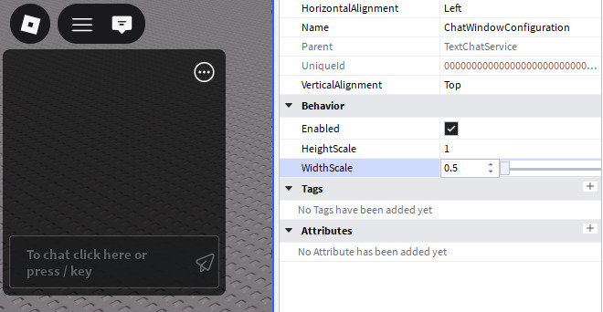 ChatWindowConfiguration WidthScale clamping early - Studio Bugs ...
