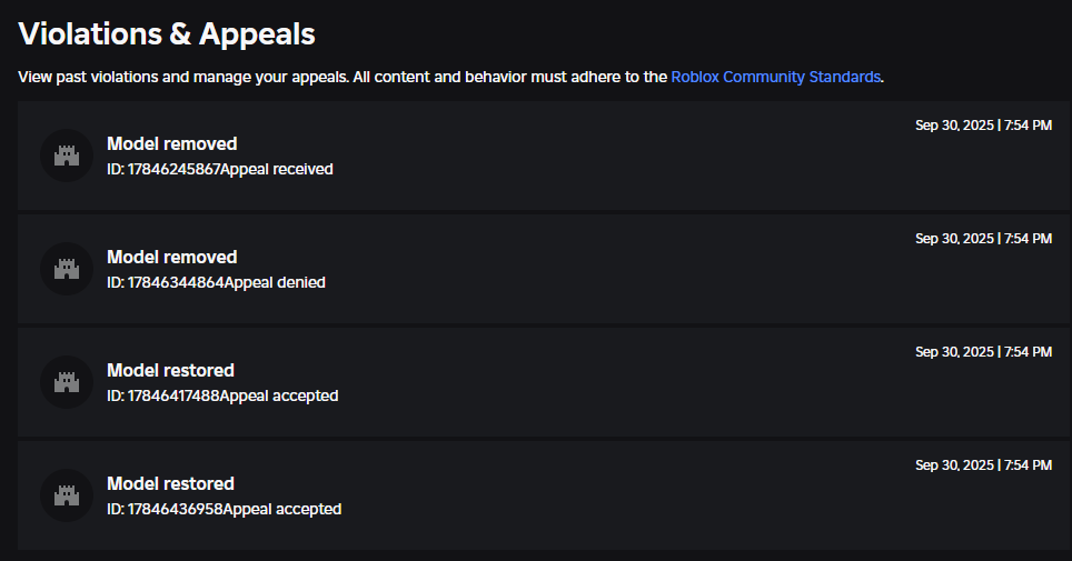 Account falsely terminated for Misusing Roblox Systems - Platform Usage ...