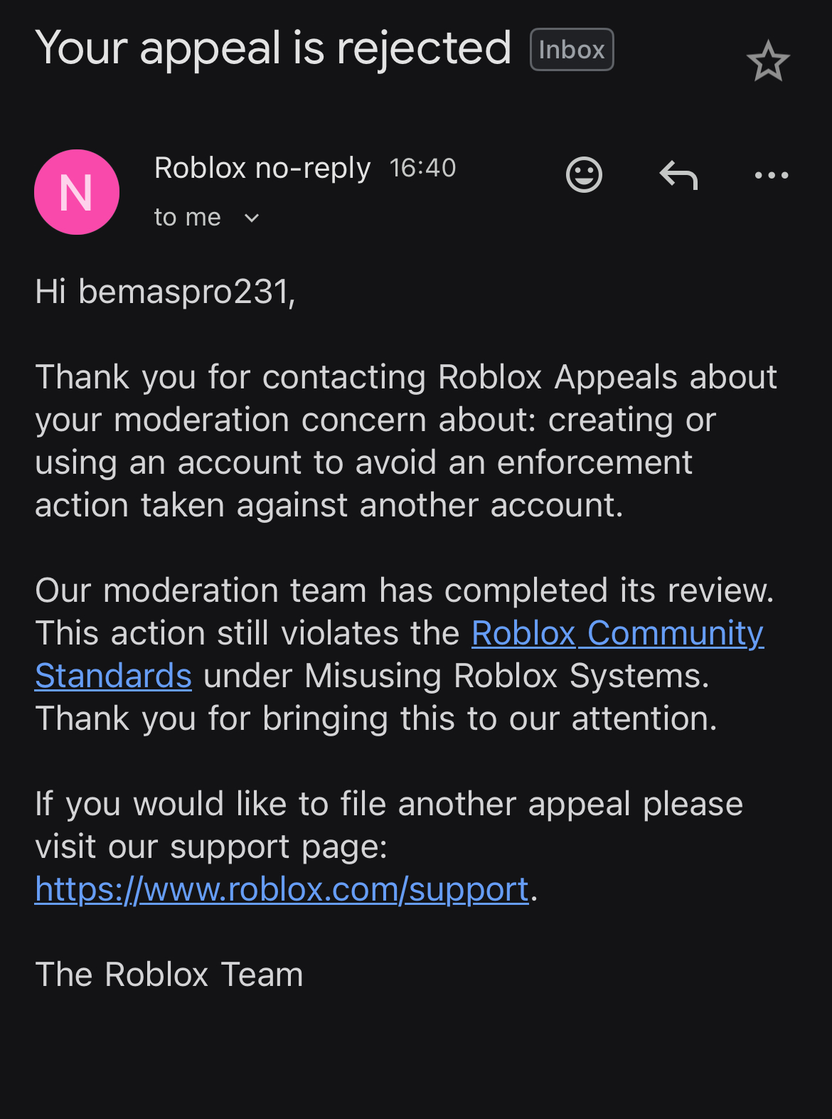 [URGENT] False ban - creating or using an account to avoid an ...