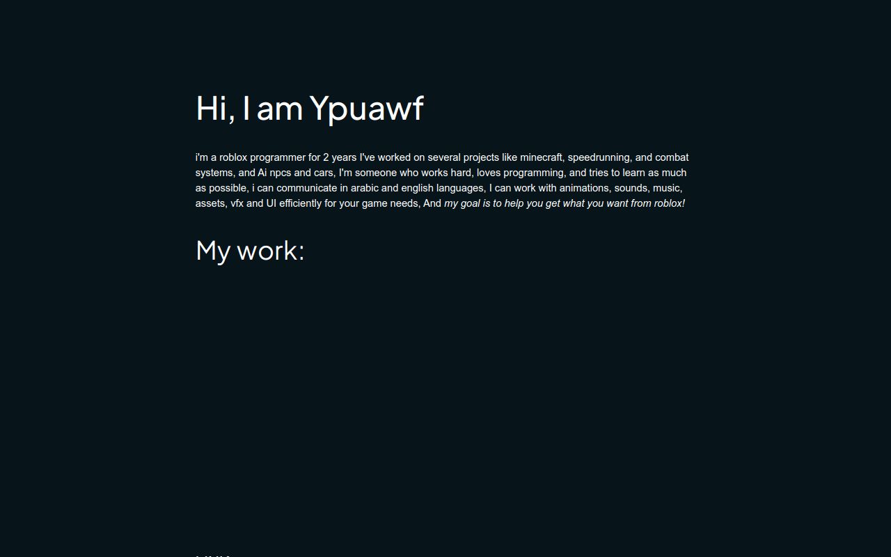 Ypuawf - Pro Scripter(OPEN FOR WORK) - Portfolios - Developer Forum | Roblox
