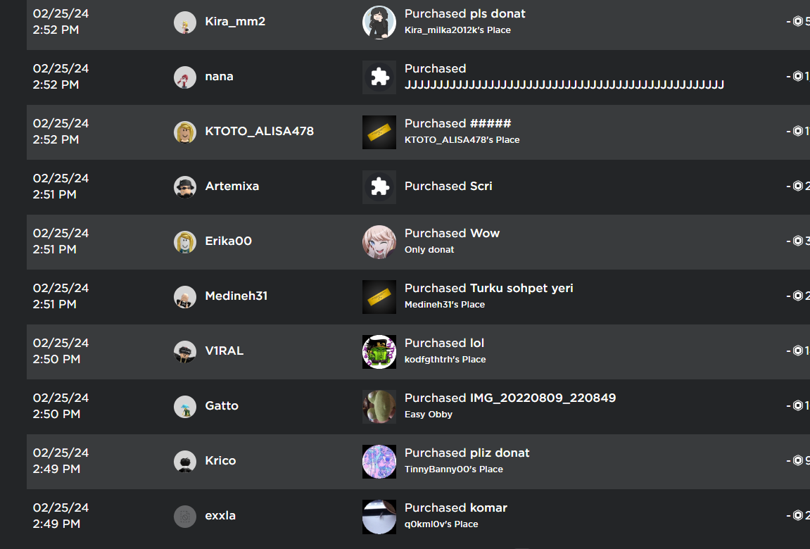 150k robux missing, and a bunch of randomly bought stuff? - Platform Usage Support - Developer ...